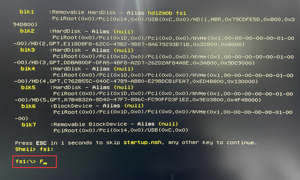 Mini PC EFI Shell Steps to update BIOS in mode