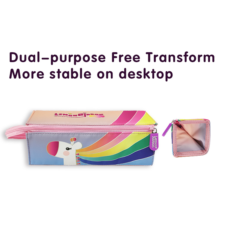 Wholesale Custom Canvas Rainbow Pencil Cases for Kids