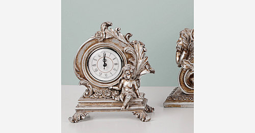 Angel Figurine Classical Decorative Table Clock , Vintage Resin Clock ...