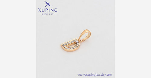 Gold Diamond Letter D Pendant Initial Necklace - Xuping