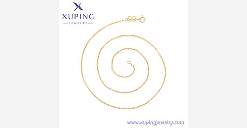 Xuping Fashion Simple Long 14k Golden Color Necklace Bulk