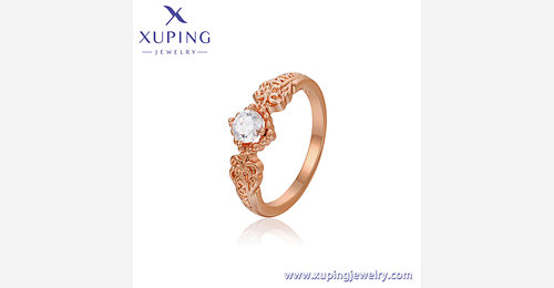 Wholesale Xuping Rose Gold Color One Stone Diamond Ring