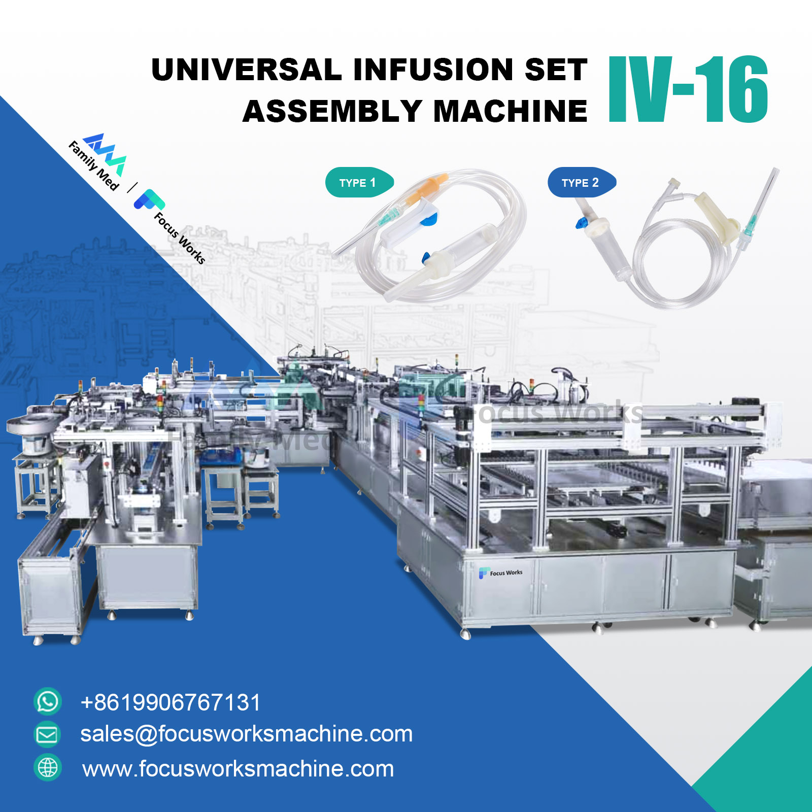Fully automatic universal infusion set assembly machine - focusworksmachine