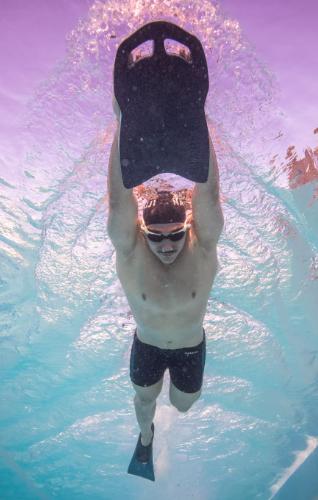 using a kickboard for swimming