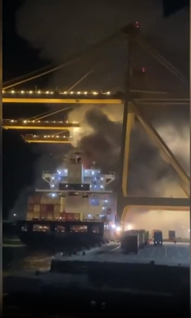 Fire on MSC ship berthed in Sri Lanka |Blojoe