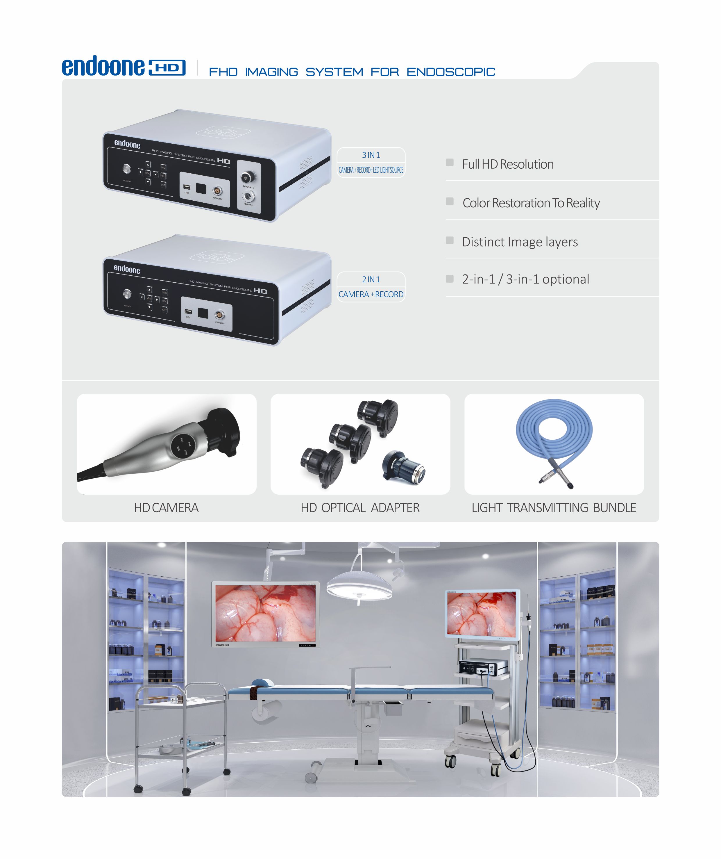 HD 3in1/2in1 endoscopic imaging system manufacturer Softlink Medical