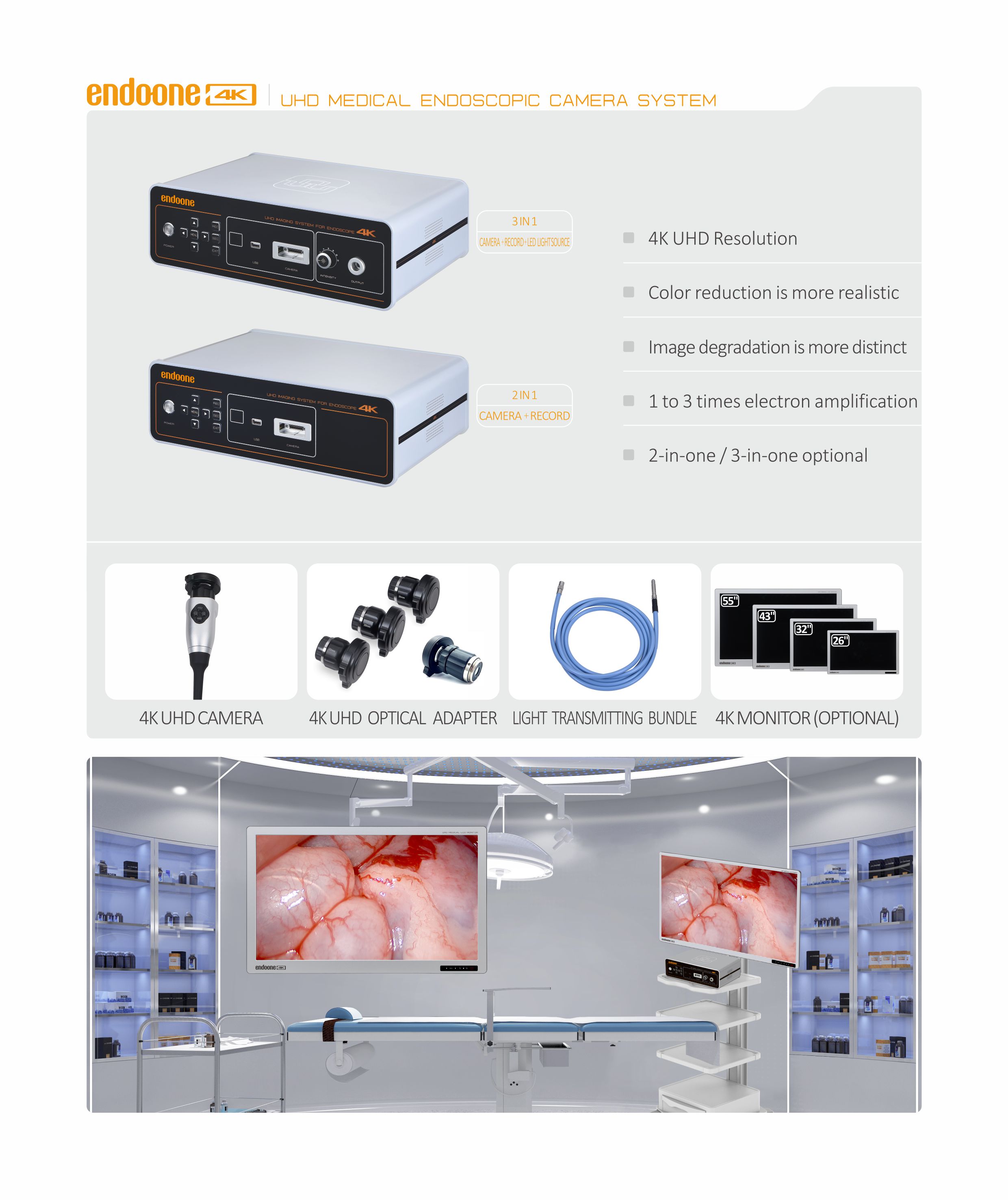 4K 3in1/2in1 endoscopic imaging system manufacturer Softlink Medical