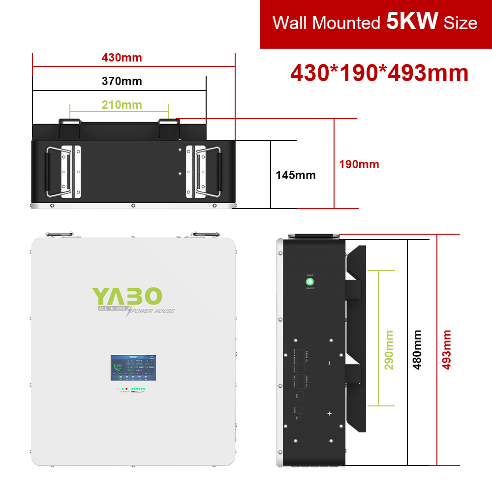 YABO 48V 100Ah Wall-mounted Power Storage Unit