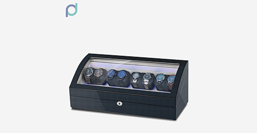 JunJing -8 watches Case Rotating Display Box Wood Box