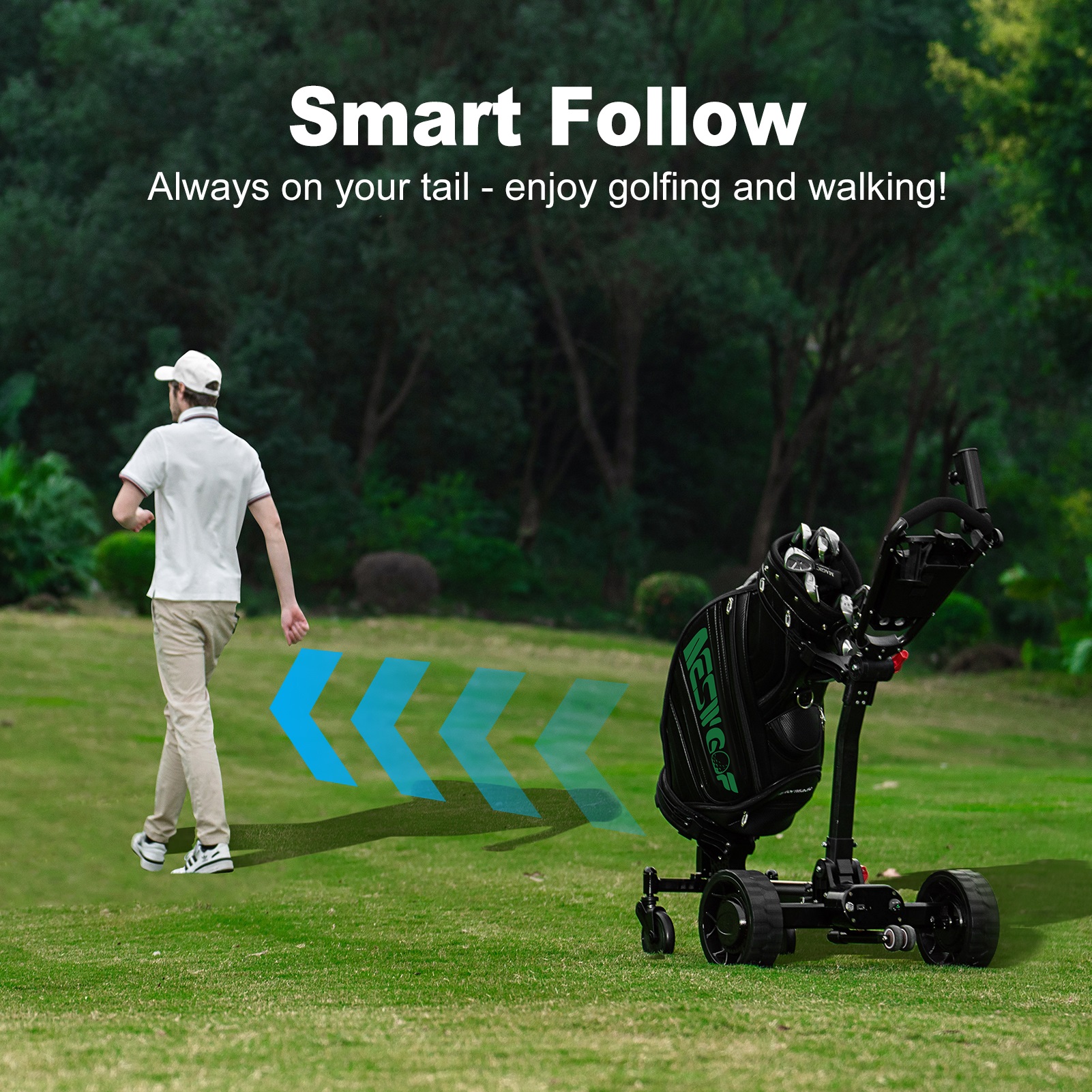 Motorized Golf Push Cart with Remote Control | Auto-Follow
