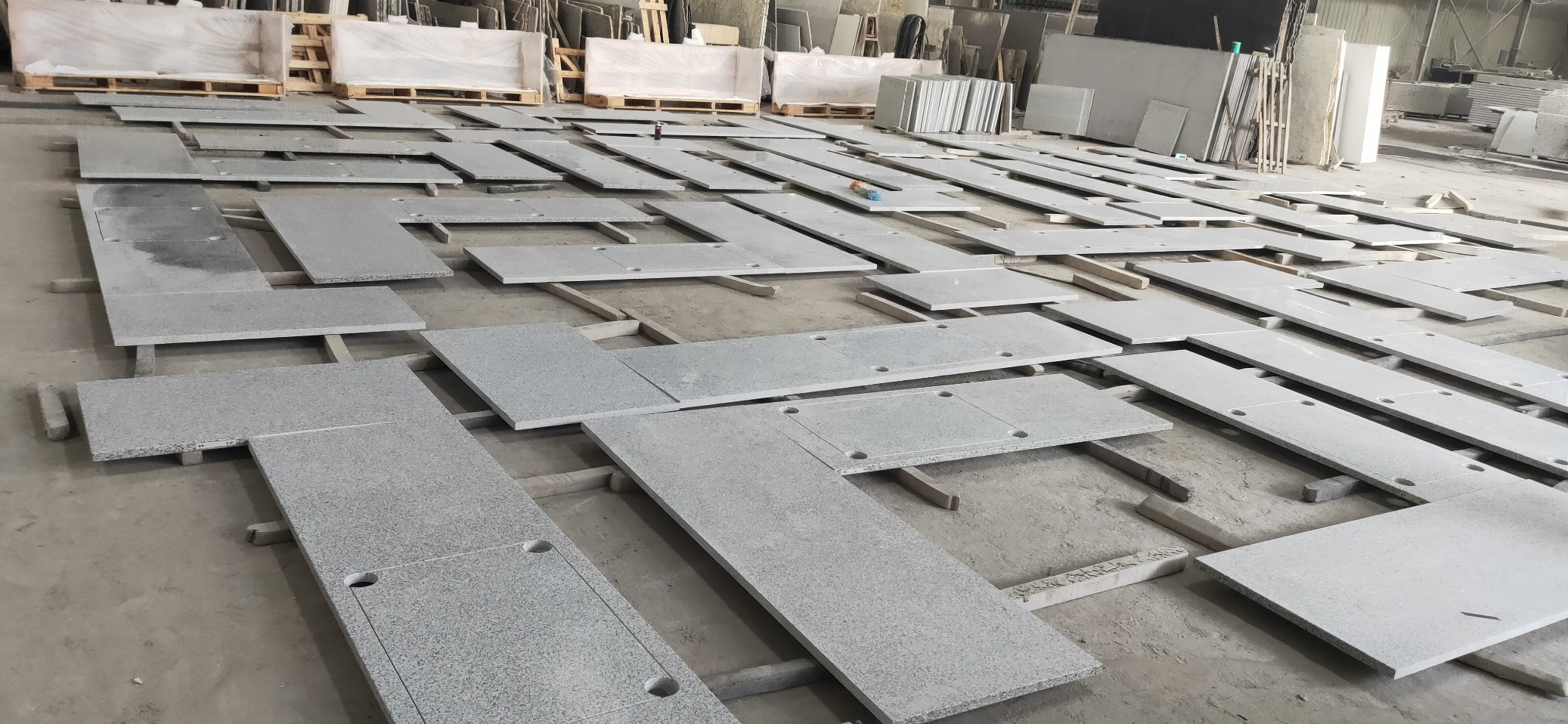 Polished Light Grey G603 Granite Countertop for Project - raise stone