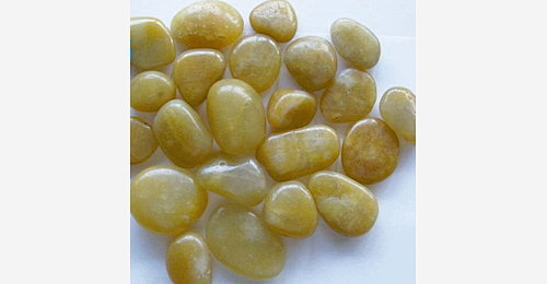 Decorative Polished Yellow Pebbles - raise stone