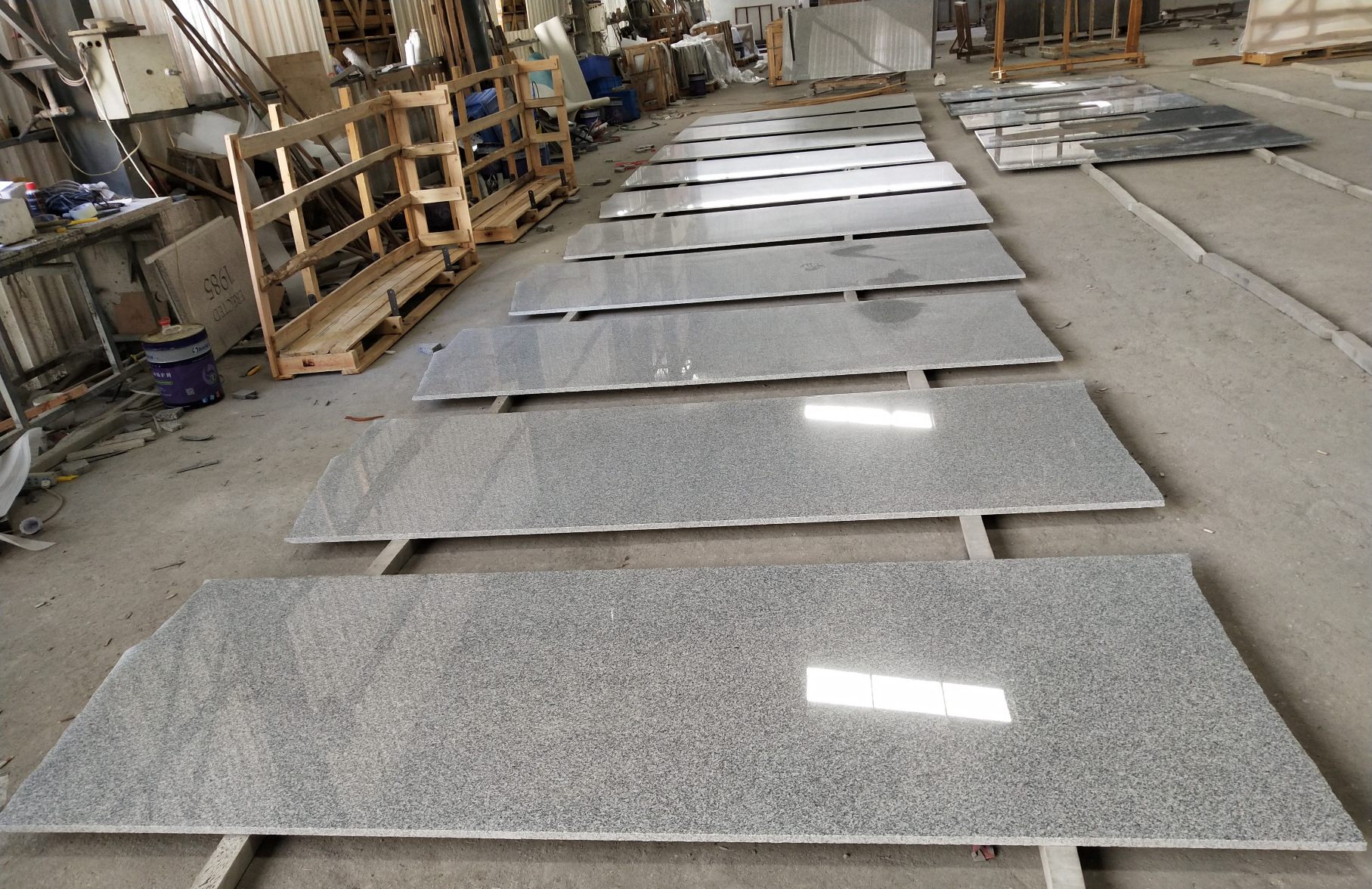 Polished Light Grey G603 Granite Countertop for Project - raise stone
