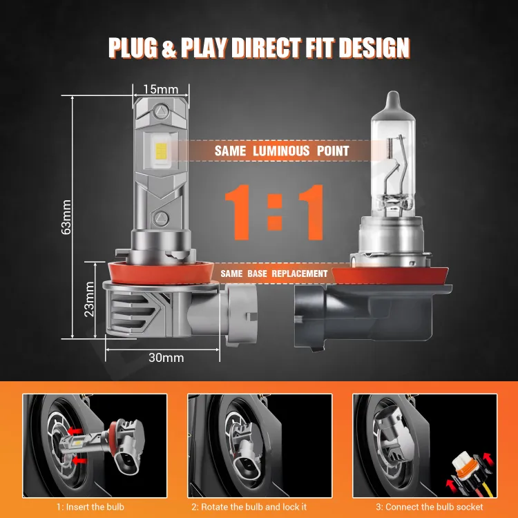 High Performance H3 Led Bulbs Waterproof H3 Led Light Bulb