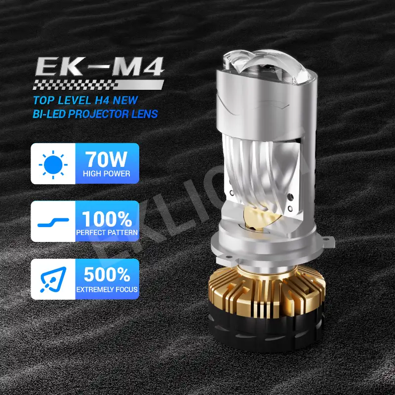 Unique Optical Design Mini H4 Bi Led Projector Lens For Car