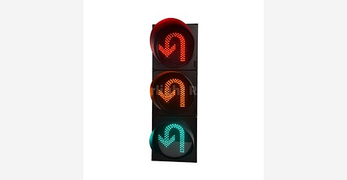 3 Section Clear Lens RYG U-turn LED Traffic Signal Light Head